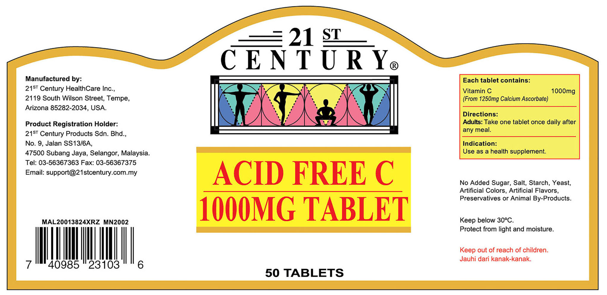 21st Century Acid Free C 1000mg – 21st Century Products Sdn Bhd