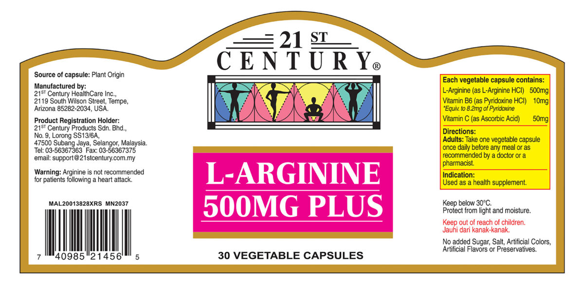 21st Century L-Arginine 500mg Plus – 21st Century Products Sdn Bhd