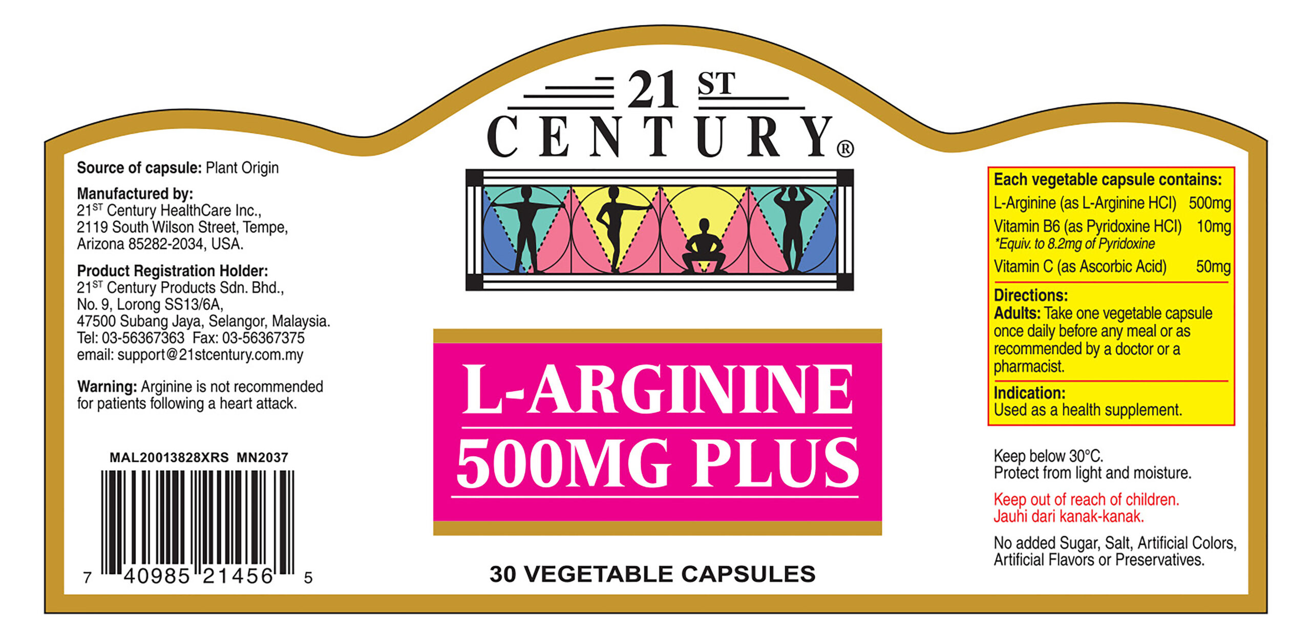 21st Century L-Arginine 500mg Plus - 21st Century Products Sdn Bhd