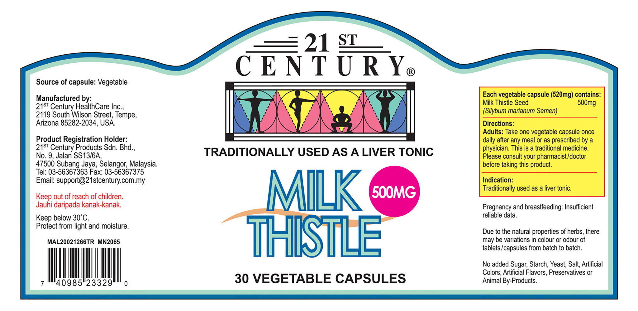 21st Century Milk Thistle 500mg – 21st Century Products Sdn Bhd
