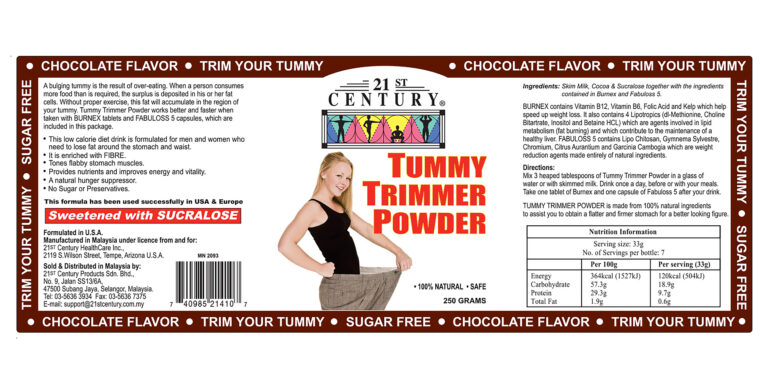 21st Century Tummy Trimmer Powder - 21st Century Products Sdn Bhd